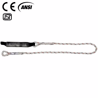 Fall Restraint Rope Lanyards with Energy Absorber and Loop Attachment ...