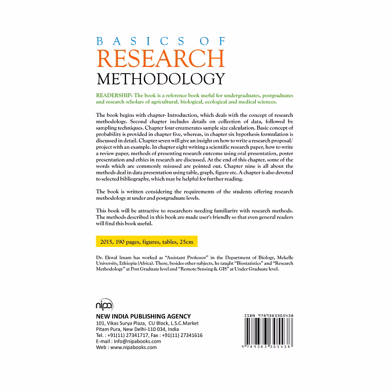 NIPA Basics of Research Methodology (Hardback, Ekwal Imam)