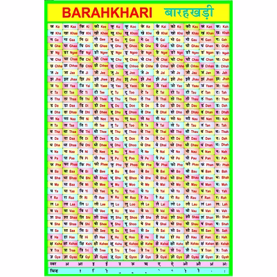 Barah Khari Chart in Hindi - English | 70x 100cm | Laminated Both Sides ...
