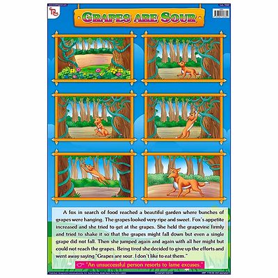 Grapes are Sour Chart | English Moral Story | Laminated 33x48 cm (13x19 ...