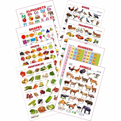 Spectrum Educational Mini Wall Chart (Set of 8) : Set 2 ( English ...