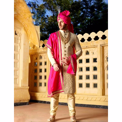 S H A H I T A J Traditional Rajasthani Wedding Pink Silk Jodhpuri ...