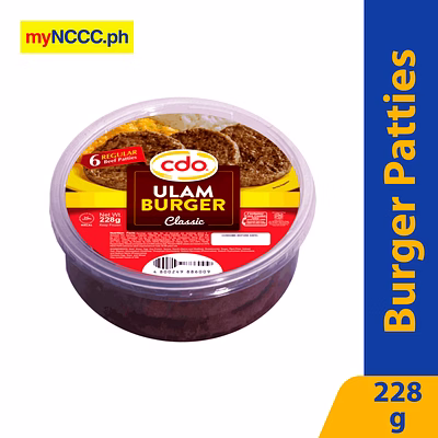 CDO Ulam Burger Regular Beef Patties 6s 228G - | NCCC Online Store