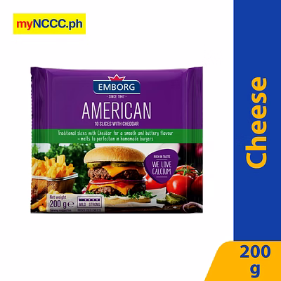 Emborg American Cheddar Slices 24 x 200g - | NCCC Online Store