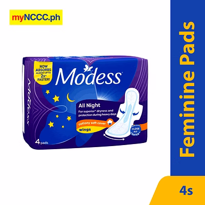 Modess Napkin Cottony Soft Maxi All Night with Wings 4s - | NCCC Online ...