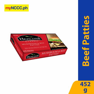 Highlands Classic Mushroom & Beef Patties 452g - | NCCC Online Store