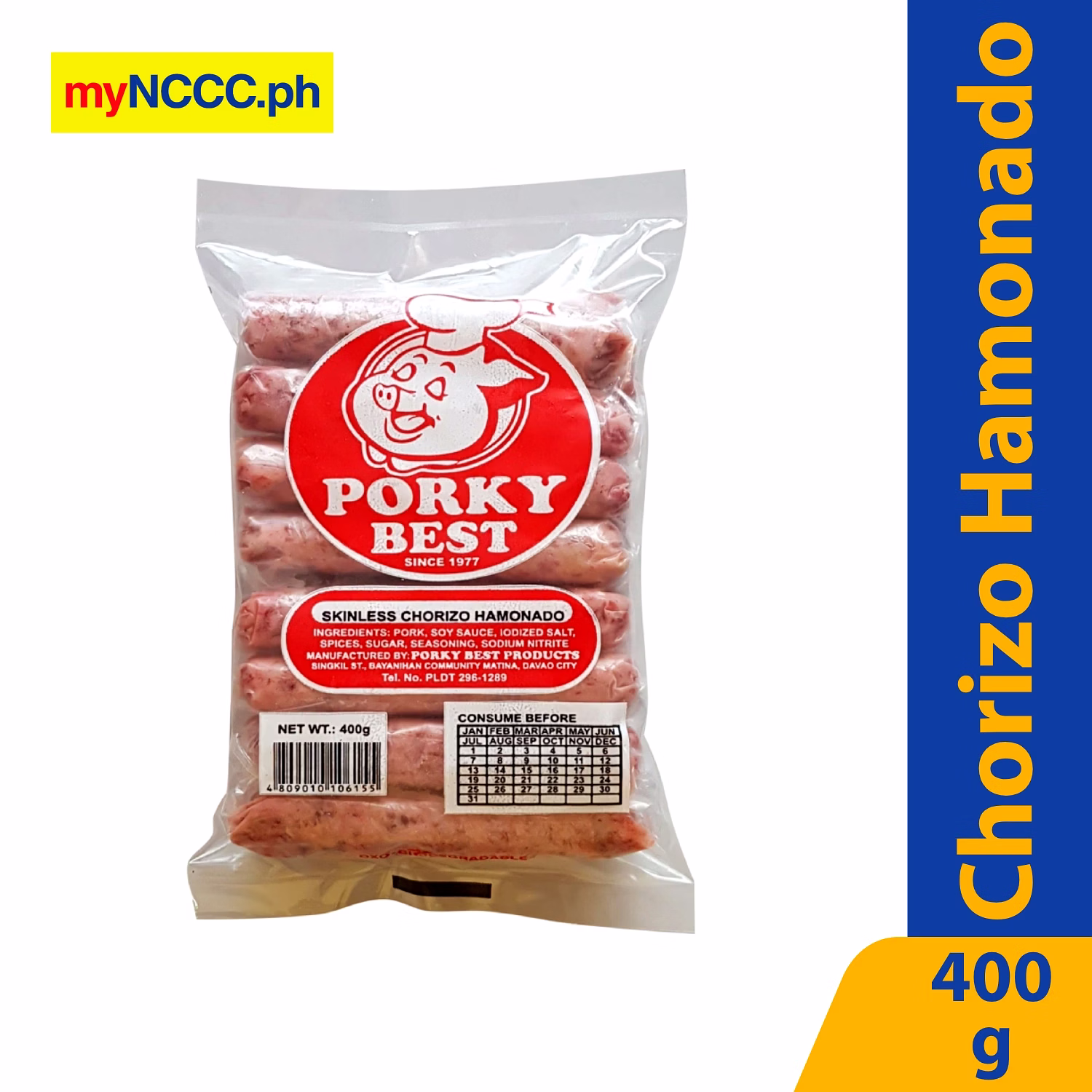 Porky Best Skinless Chorizo Ham 400g - | NCCC Online Store