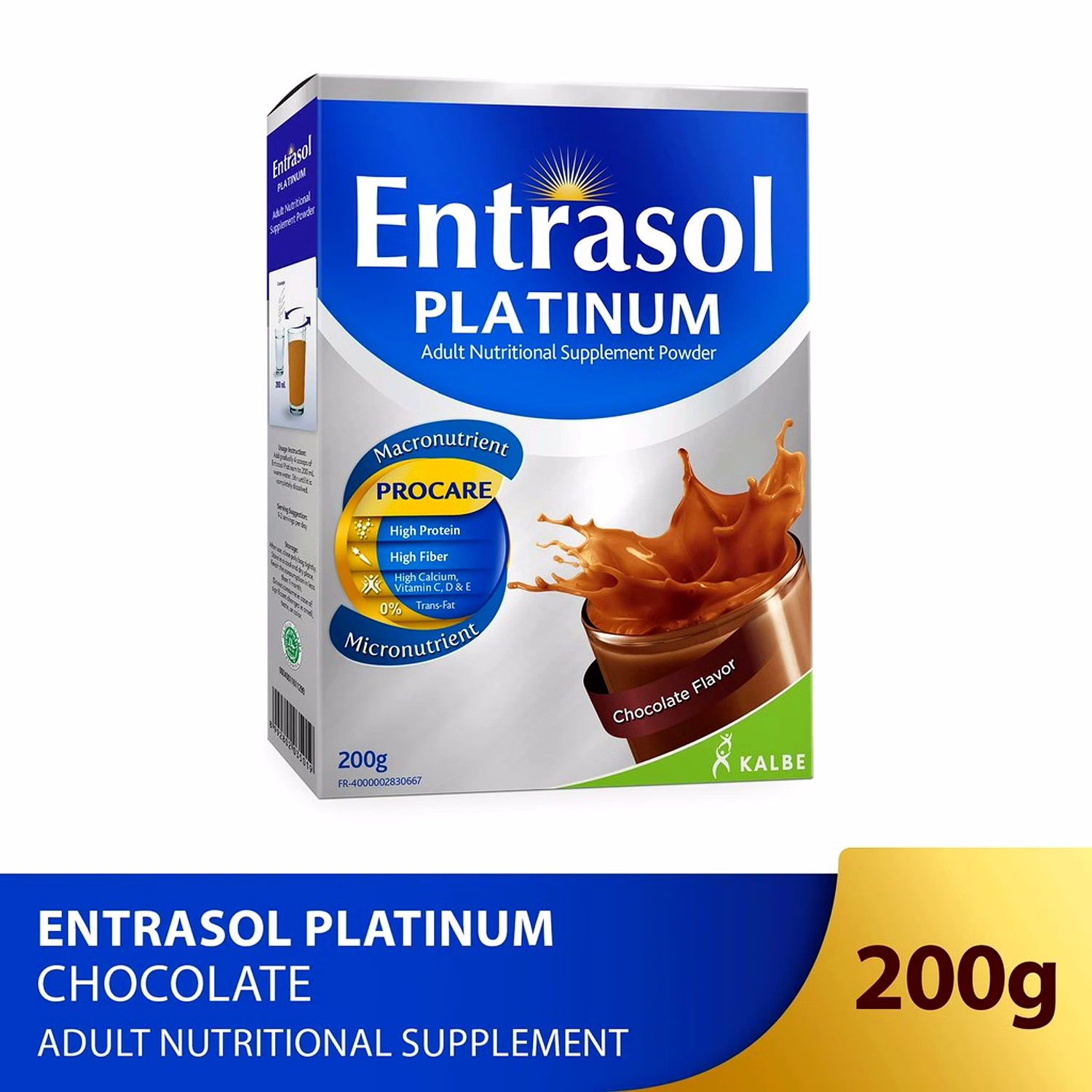 Entrasol Platinum Adult Nutritional Powder Drink Chocolate 200g ...