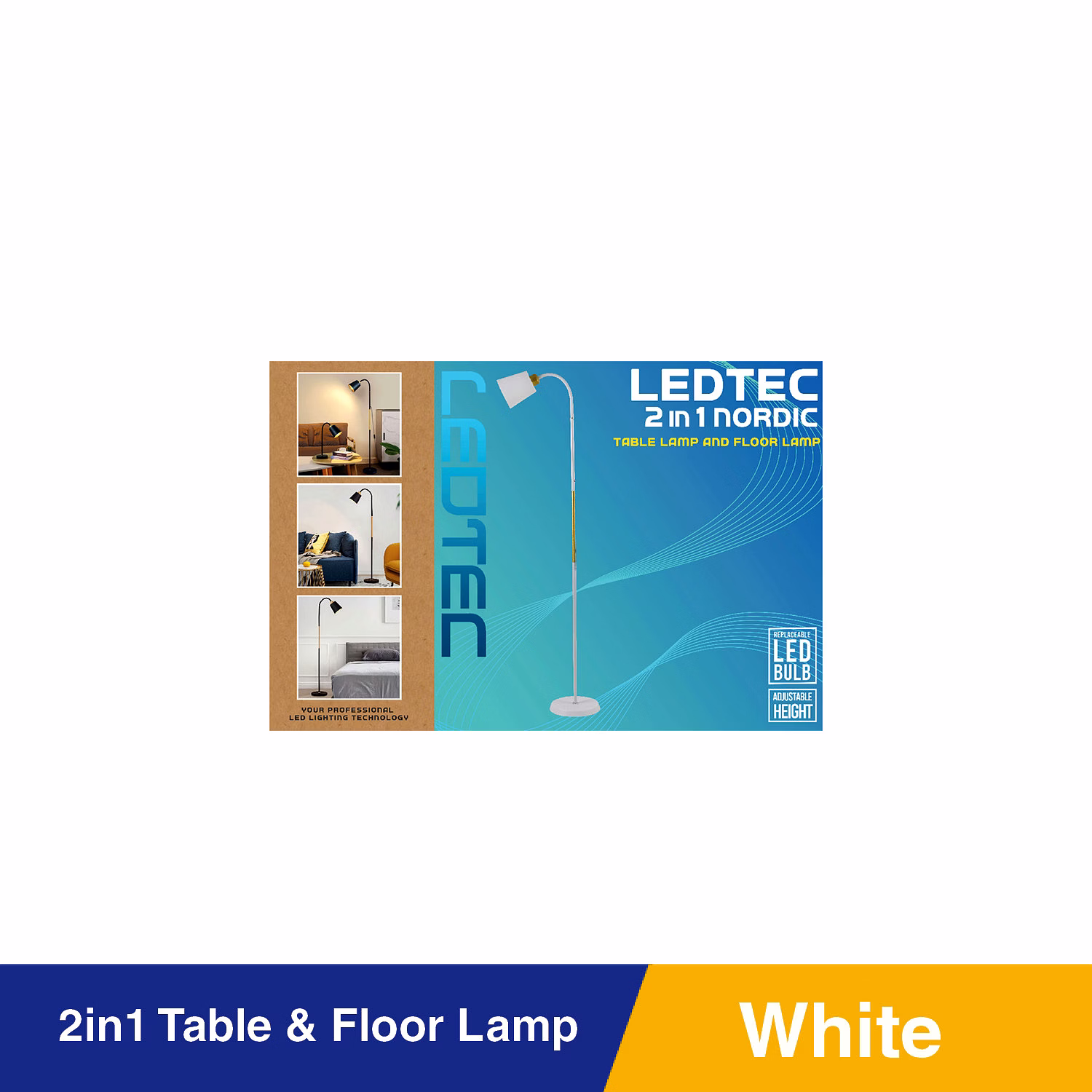 Ledtec Nordic 2in1 Table & Floor Lamp - White | NCCC Online Store