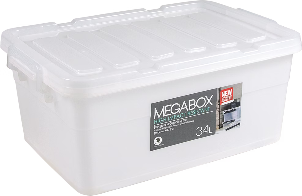 Mega Storage Box Transparent Clear - 34 L | NCCC Online Store