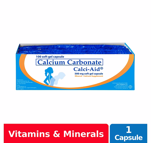 Calci-Aid 500mg Soft Gel Capsule Foil Pack - | NCCC Online Store