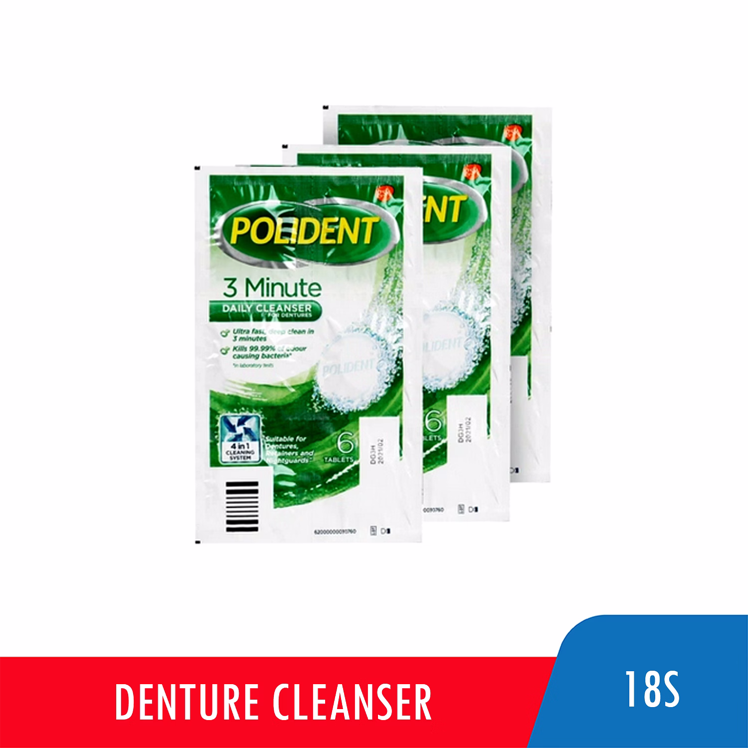 Polident 3 Minute Daily Cleanser 18s - | NCCC Online Store