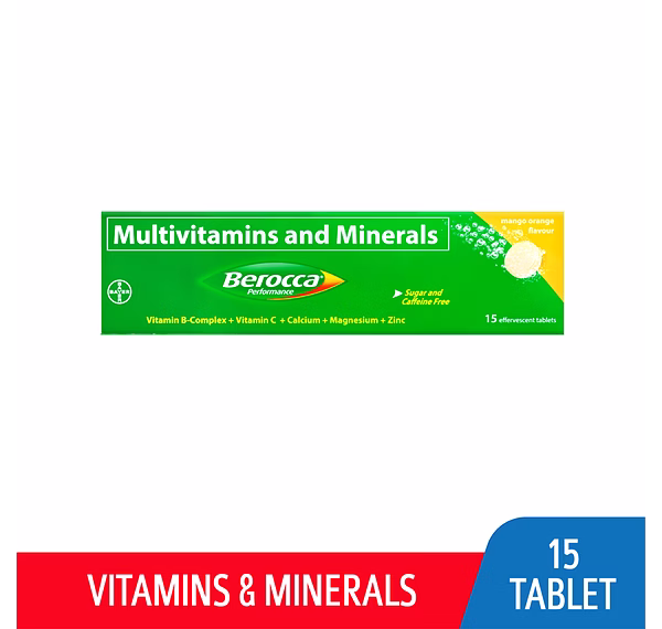 Berocca Mango Orange Flavor Effervescent Tablet 15s - | NCCC Online Store
