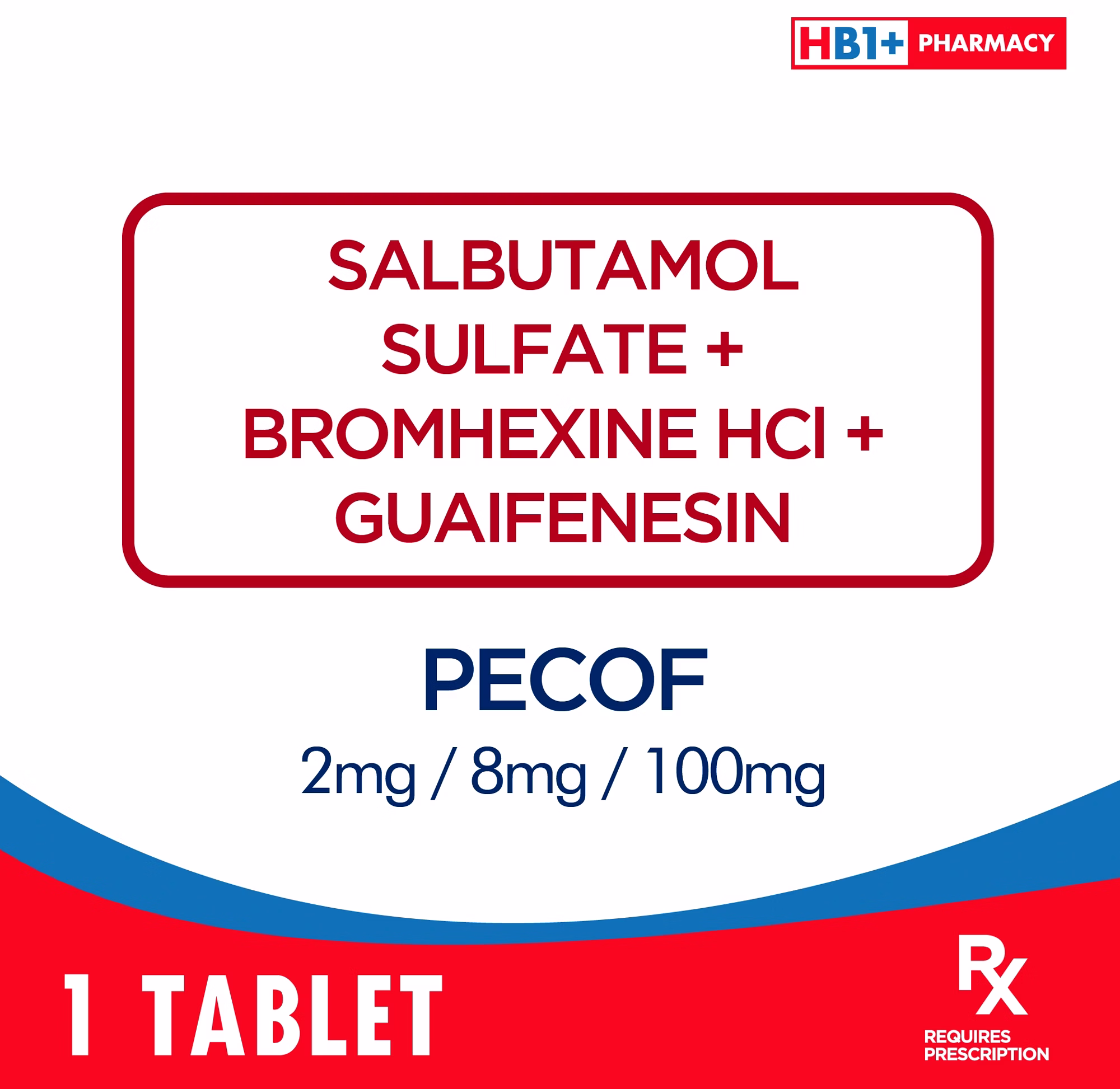 Pecof 2mg / 8mg / 100mg Tablet - | NCCC Online Store