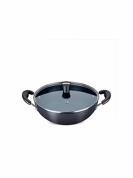 Nirlep Ebony 4 25 Ltr 26 Cm Hard Anodized Induction Deep Kadhai With