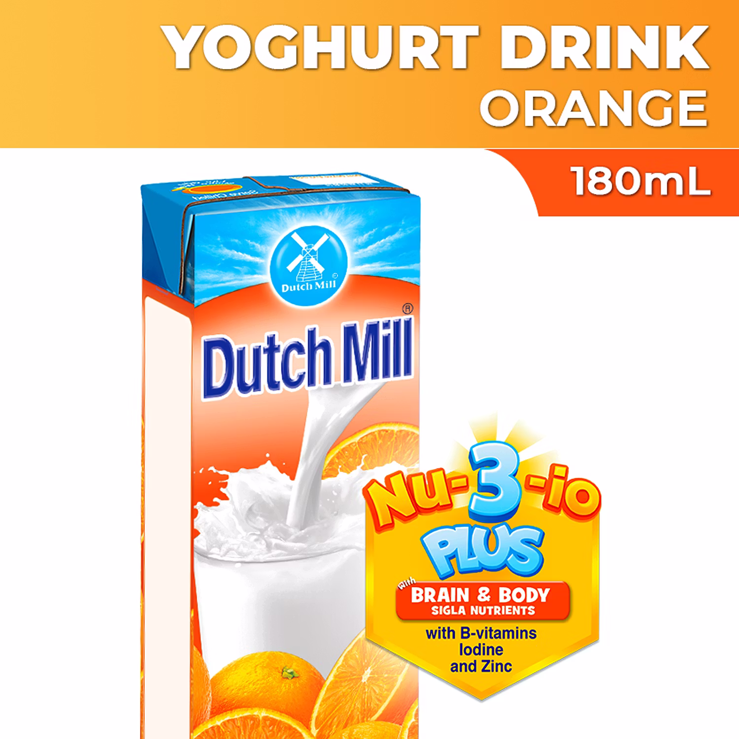 Dutch Mill Yoghurt Drink Orange Juice 180ml - | Tagum Mall