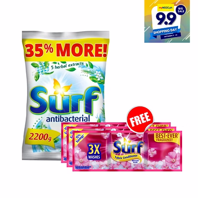 Buy 1 Surf Powder Antibac 2200g FREE 3 Surf Fabric Conditioner Blossom ...