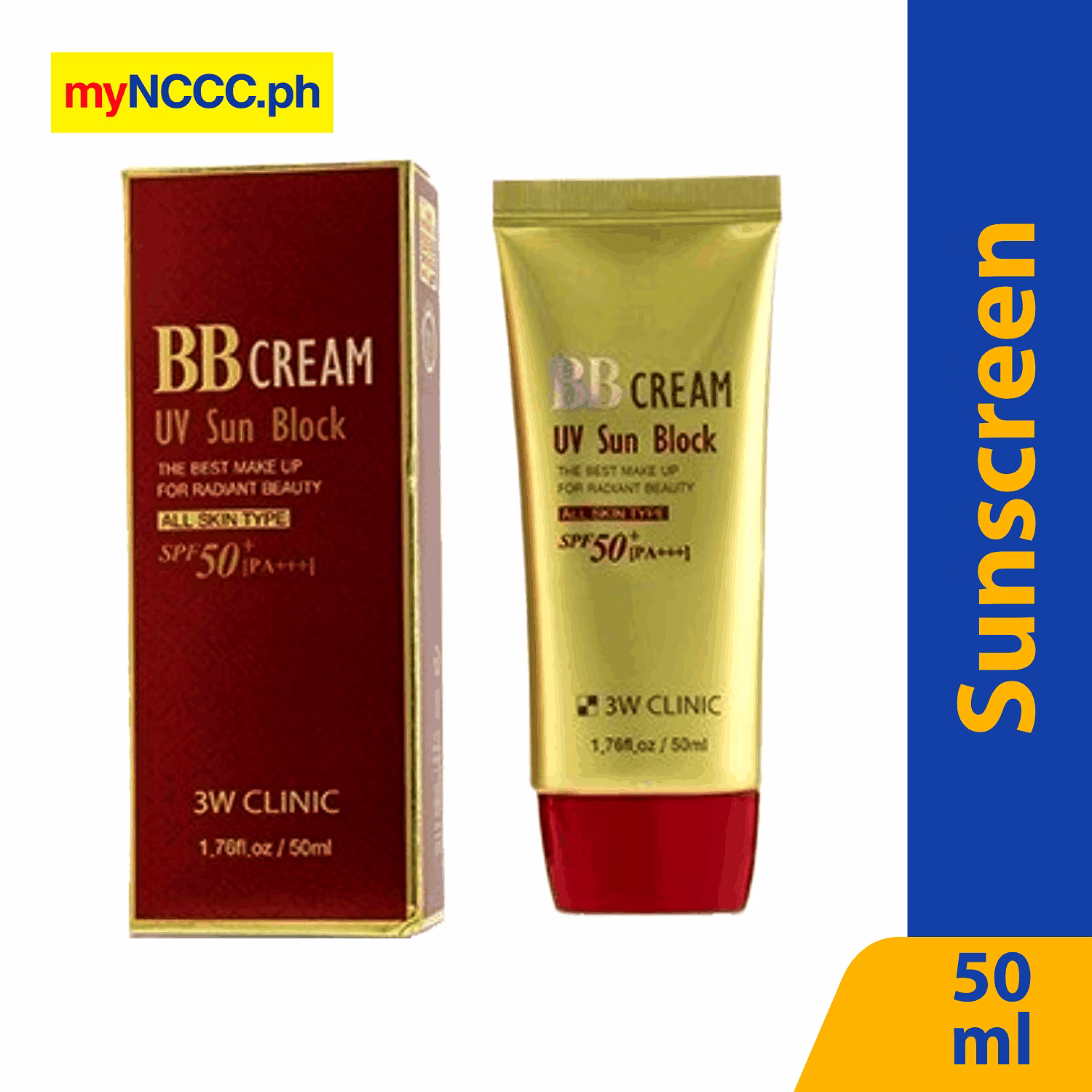 3W Clinic UV Sunblock BB Cream SPF50 50ml - | Tagum Mall