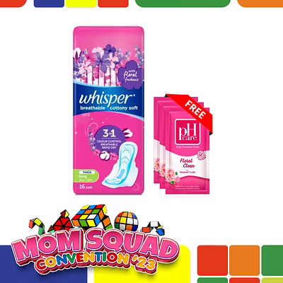 Buy Whisper Long Flow Cottony Long with Wings 16s FREE 3 PH Care Daily ...