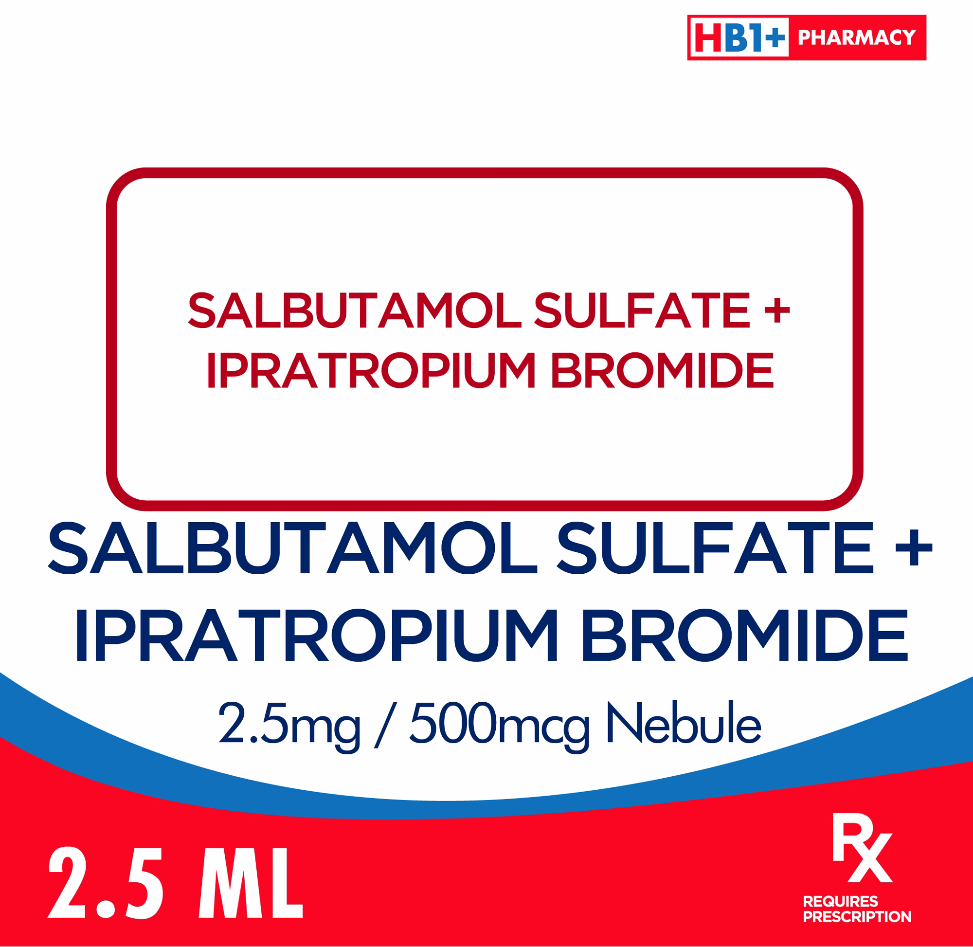 Salbutamol Sulfate + Ipratropium Bromide 2.5mg / 500mcg Nebule 2.5ml ...