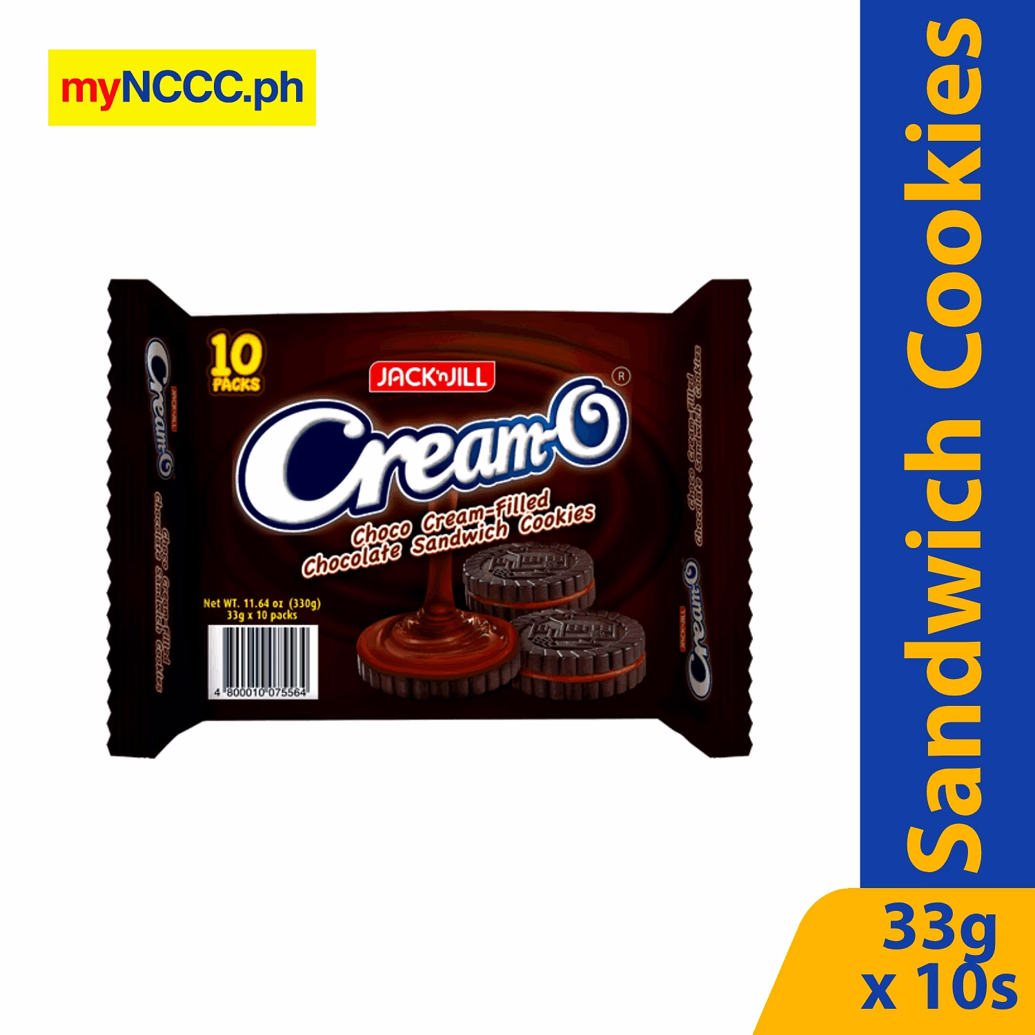 Cream-O Choco Cream-Filled Chocolate Sandwich Cookies 30gx10s ...
