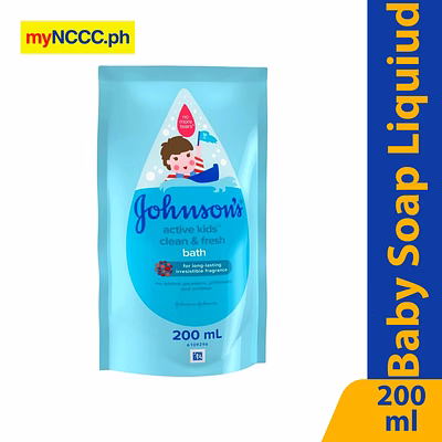Johnson & Johnson Baby Wash Active Kids Clean & Fresh 200ml Refill ...