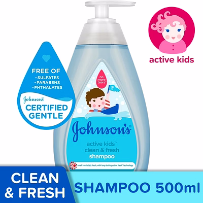 Johnson & Johnson Shampoo Active Kids Clean & Fresh 500ml - | Palawan Mall