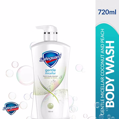 Safeguard Gentle Micellar Face & Body Cleanser Coconut & Peach 720ml ...