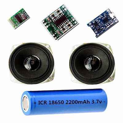 PAM 8403 Amplifier Module + Mini Bluetooth Module + TP4056 Charging ...