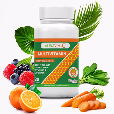AURAVITA - C Multivitamin & Multimineral Tablets (Chocolate Coated) (30 ...