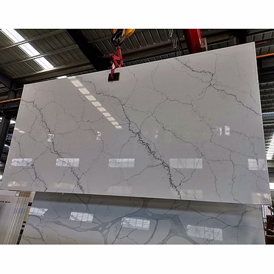 Alabaster White Quartz Slabs and Countertops - Alabaster White, 2 cm ...