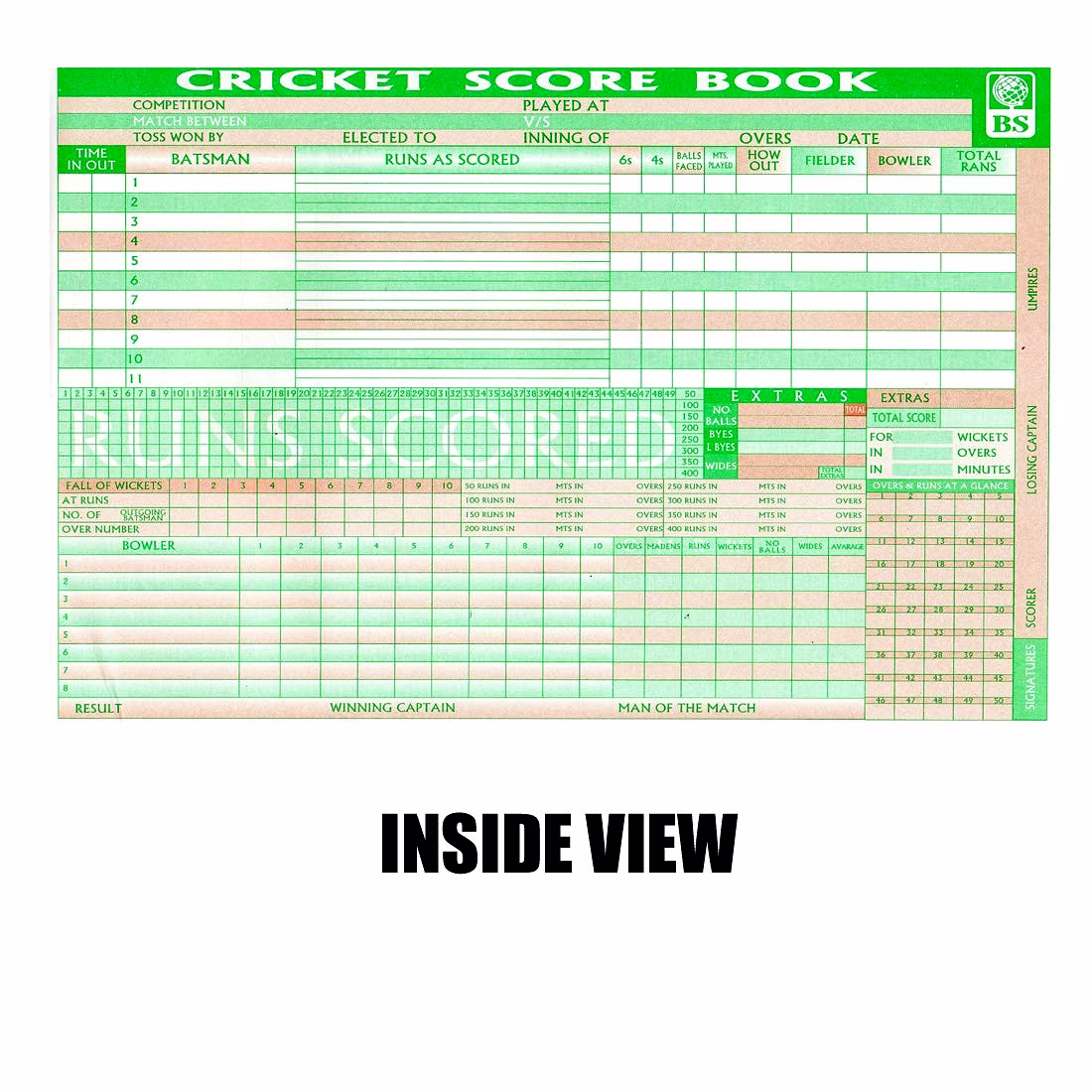 Mikado Cricket Score Book (20 INNINGS) - totalsf.in | Total Sporting ...