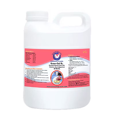 Dairy Cattle : Grow – Cal D3 – A Powerful Calcium Tonic With Vitamins, Zinc, And Magnesium - 5 l ...