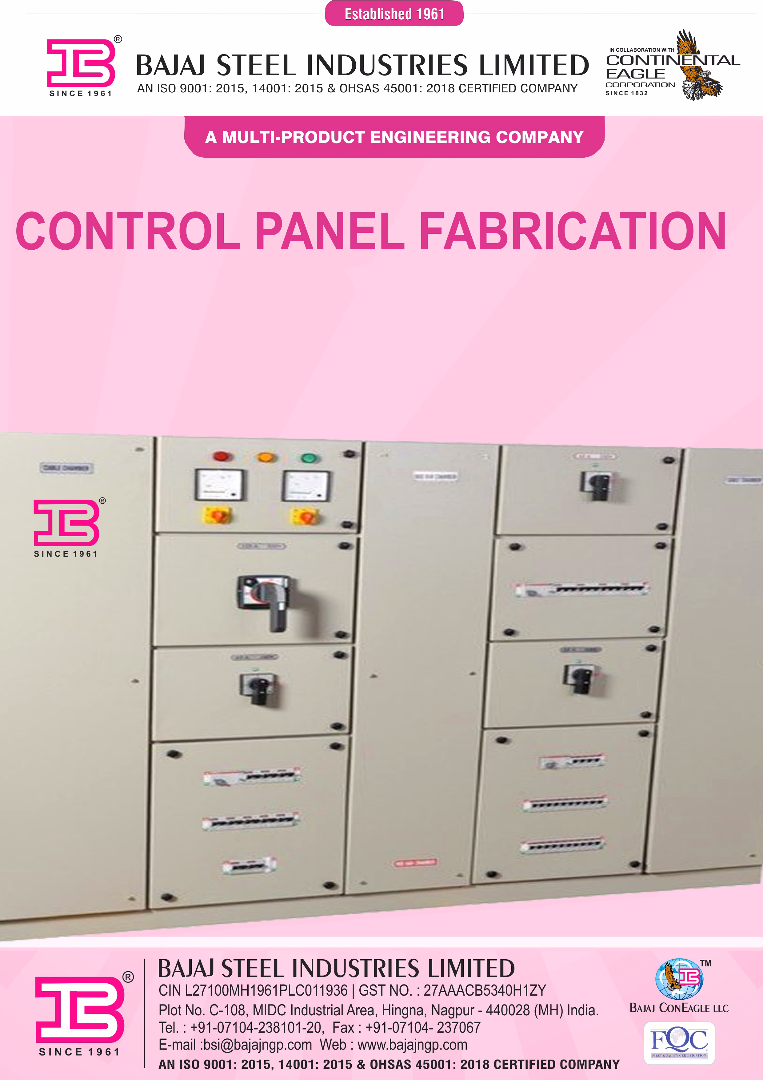 Inquiry Now Bajaj Control Panel Fabrication Leaflet | BAJAJ STEEL INDUSTRIES LIMITED