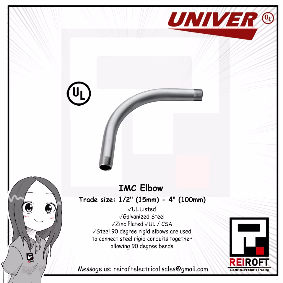 IMC Elbow 1/2" (15mm) - 4" (100mm) | Reiroft Electrical Products Trading