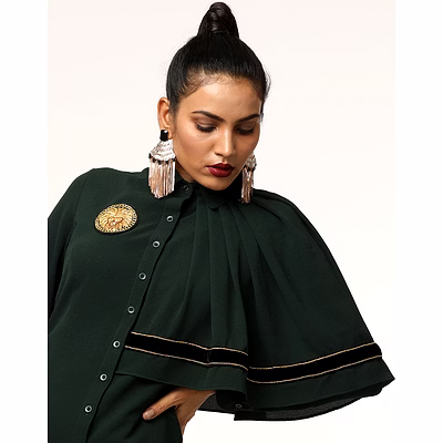 Half cape shirt - | DQ