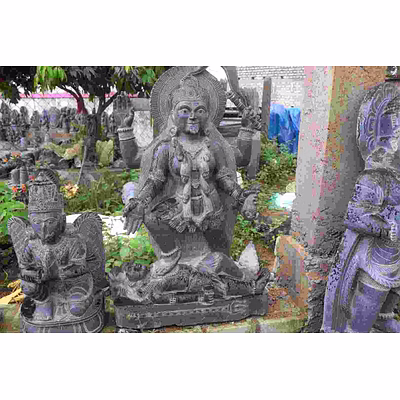 Gonasika Black Muguni Stone Maa Kali Statue - Powerful Divine ...