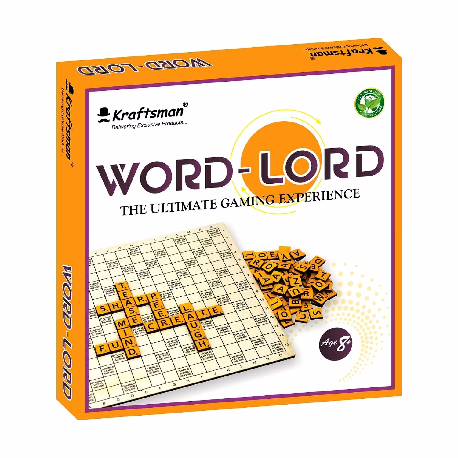 Kraftsman Wooden Word Lord Game - Strategic Word Scoring Challenge